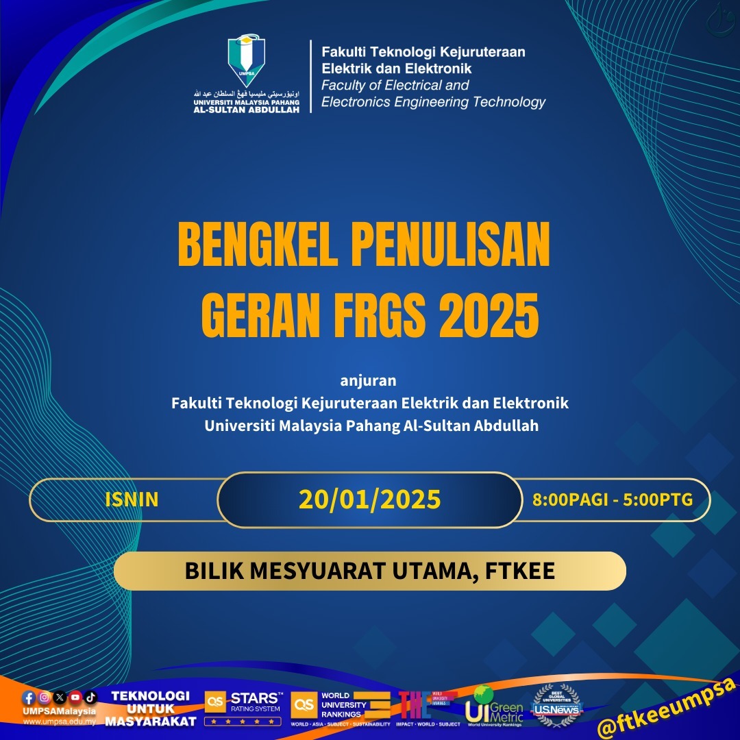 FTKEE UMP - Bengkel Penulisan Geran FRGS 2025 Secara Mentor-Mentee